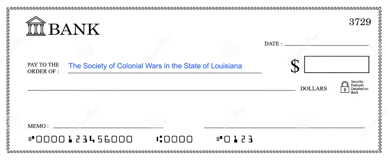 Event Tariff – The Society of Colonial Wars Louisiana